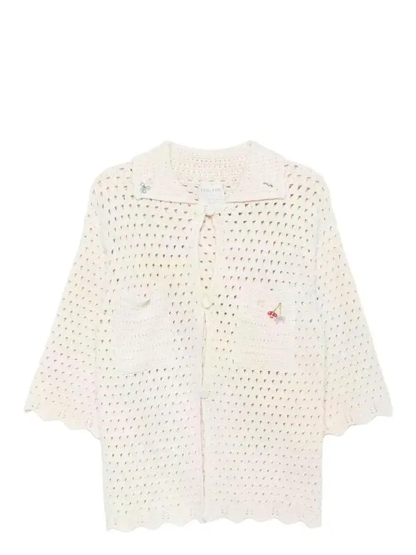 FORTE_FORTE Crochet Knit Cardigan - Neutrals