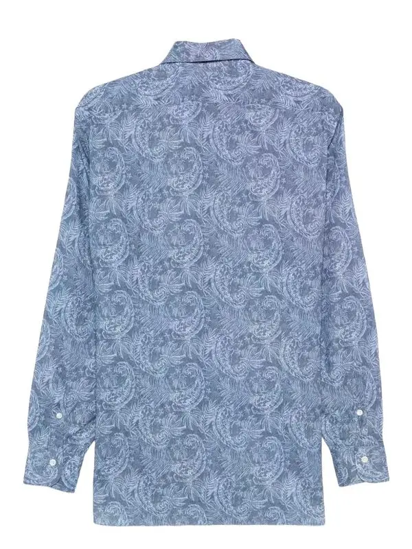 BARBA NAPOLI Paisley-print Long-sleeve Shirt - Blue