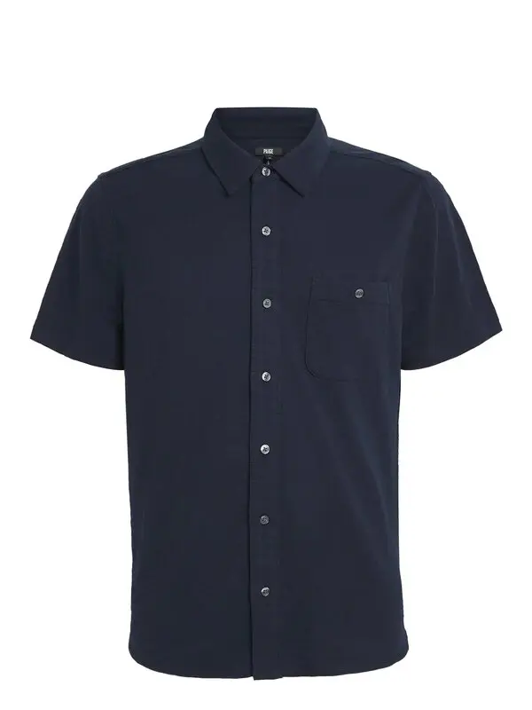 Paige Cotton Carillo Polo Shirt - Navy