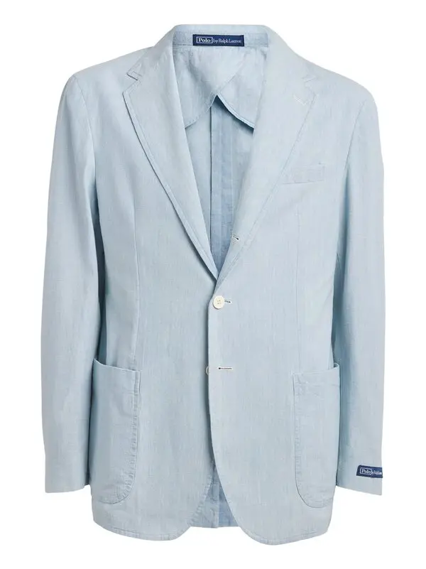 Polo Ralph Lauren Linen Single-breasted Blazer - Blue