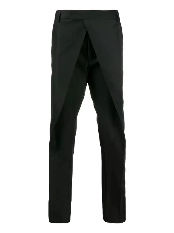LES HOMMES Tailored Front-bib Trousers - Black