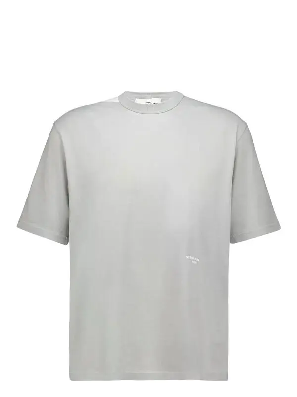 Stone Island 2100018 Combed Organic Cotton Jersey S.i. Marina Oversized-fit T-shirt With Raised Marina Print - Grey