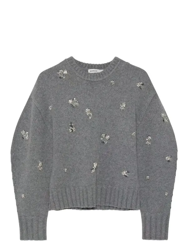 Simkhai Crystal-embellished Floral-motif Sweater - Grey