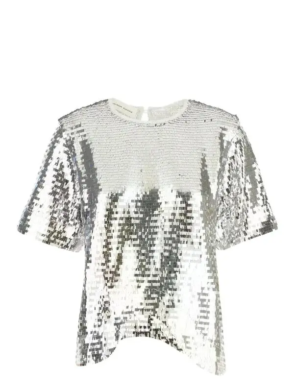 NICCOLO PASQUALETTI Sequin Embellished Asymmetric Top - Silver