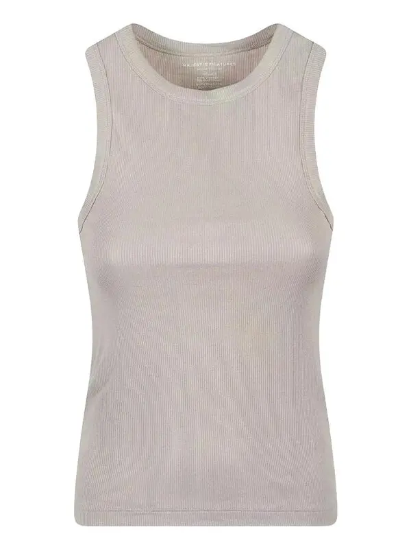 Majestic Filatures Fine-ribbed Racer Back Tank Top - Neutrals