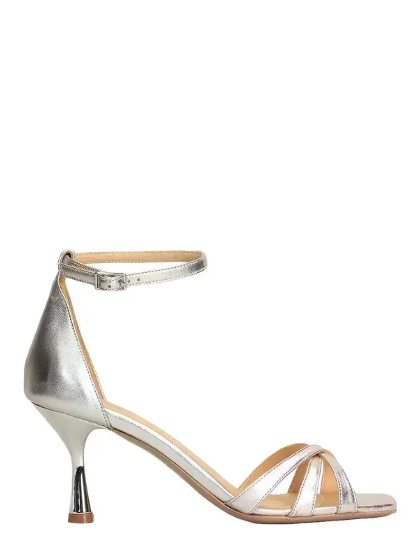 FRATELLI RUSSO Carla Crossover-strap Leather Heeled Sandals - Silver