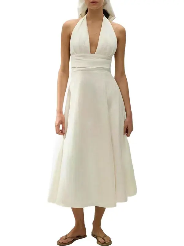 Faithfull The Brand Bianca Halter-neck Midi Dress - White