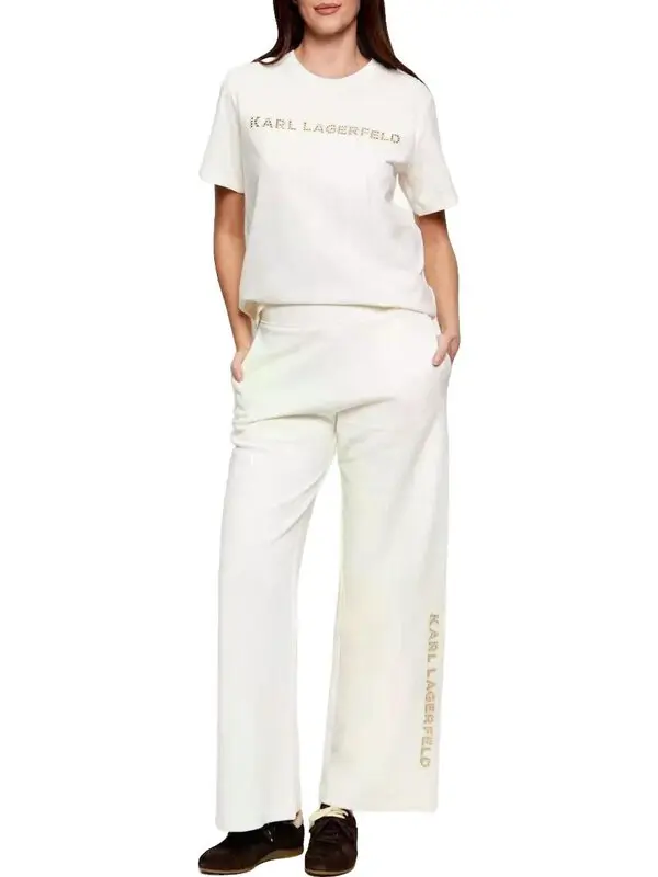 Karl Lagerfeld Embroidery-detail T-shirt - Neutrals