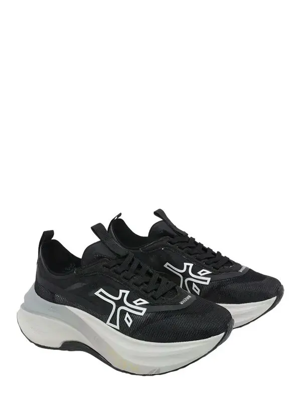 Premiata Hill Logo-patch Lace-up Sneakers - Black