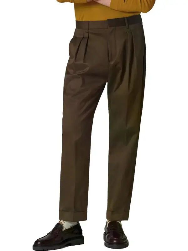Paul Smith Pleated Tapered Trousers - Brown