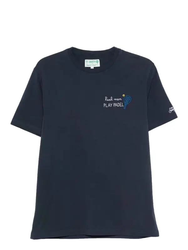 MC2 SAINT BARTH Portofino Embroidered-motif T-shirt - Blue