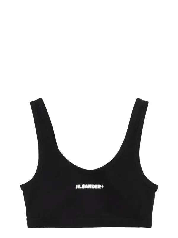 JIL SANDER Logo-print Bikini Top - Black