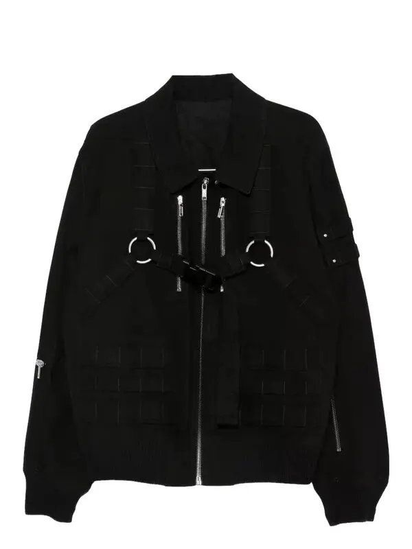 Rick Owens Harness Embellishment Zip-up Jacket - Black