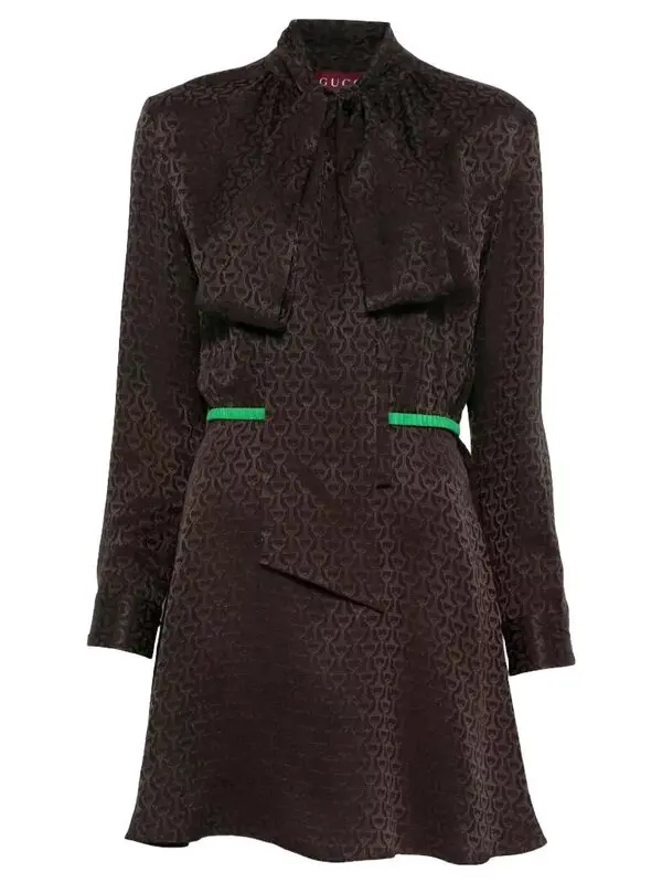Gucci Jacquard-pattern Dress - Brown