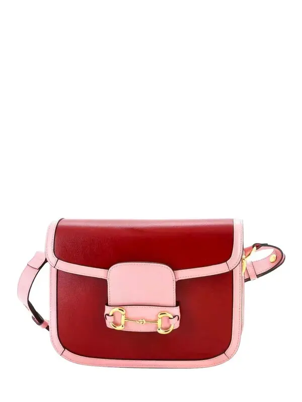 Gucci Horsebit 1955 Leather Small Shoulder Bag - Red