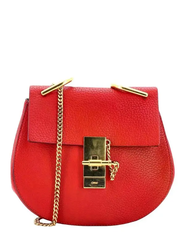 Chloé Drew Leather Mini Crossbody Bag - Red