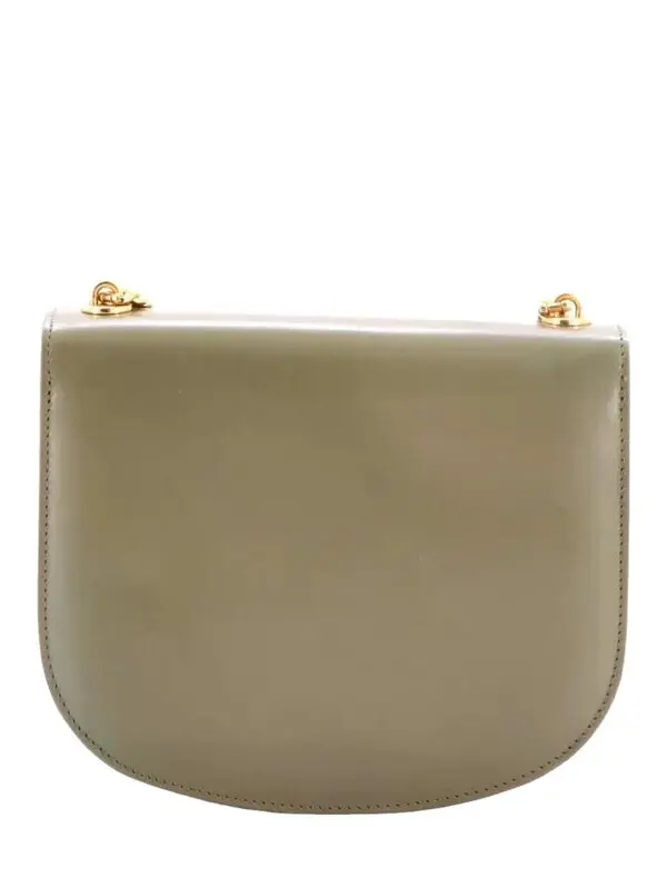 Celine Triomphe Besace Cléa Chain Flap Bag In Leather - Green