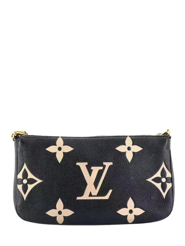 LOUIS VUITTON Multi Pochette Accessories Bicolor Monogram Empreinte Giant Crossbody Bag - Black