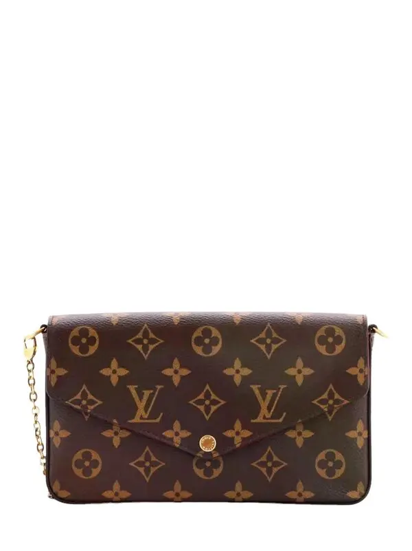 LOUIS VUITTON Felicie Pochette Monogram Canvas Crossbody Bag - Brown