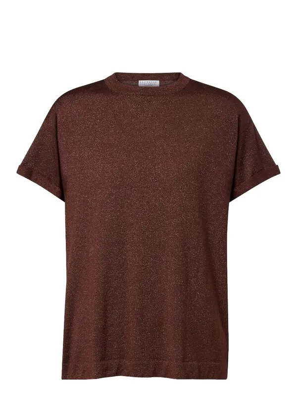 Brunello Cucinelli Cashmere And Silk-blend Lame Sweater - Brown