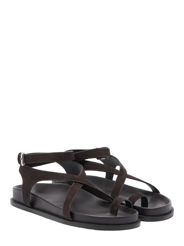 A.emery Jalen Slim Suede Sandals - Brown