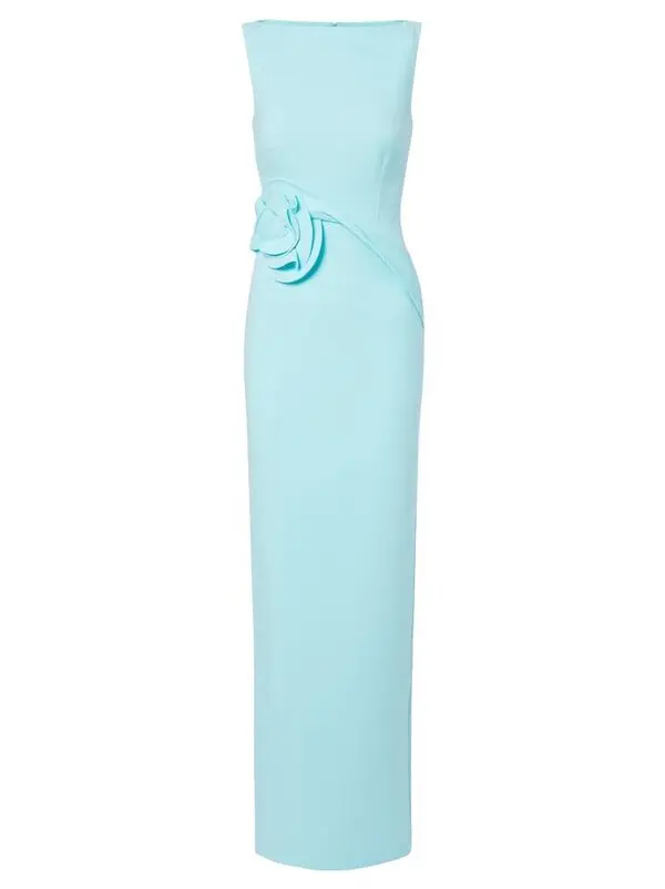 Roland Mouret Floral Appliqué Gown - Blue
