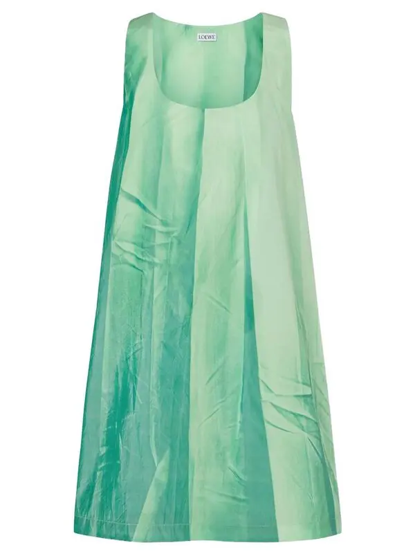 Loewe Printed Leather Minidress - Green