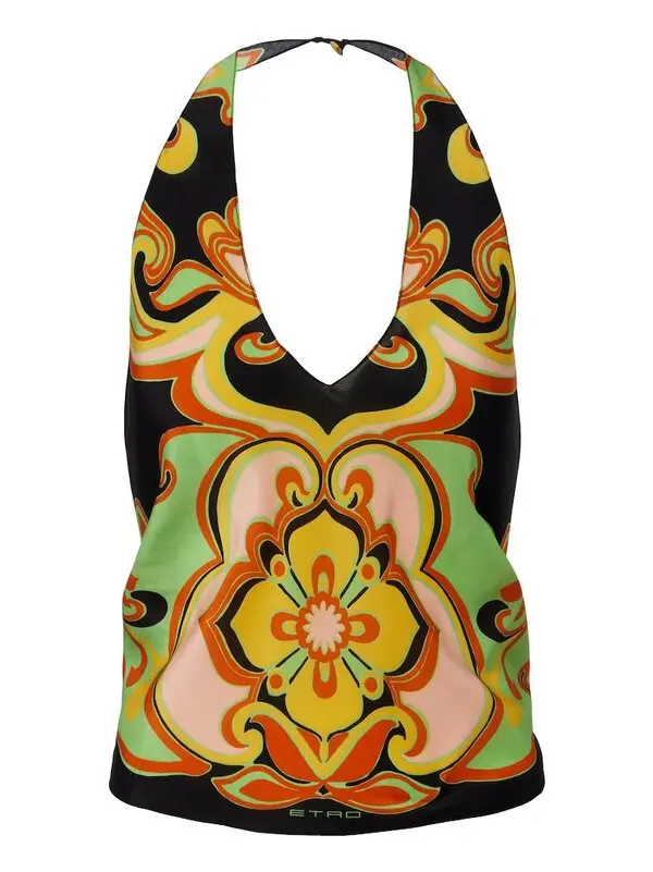 Etro Floral Silk Halter Top - Multicoloured