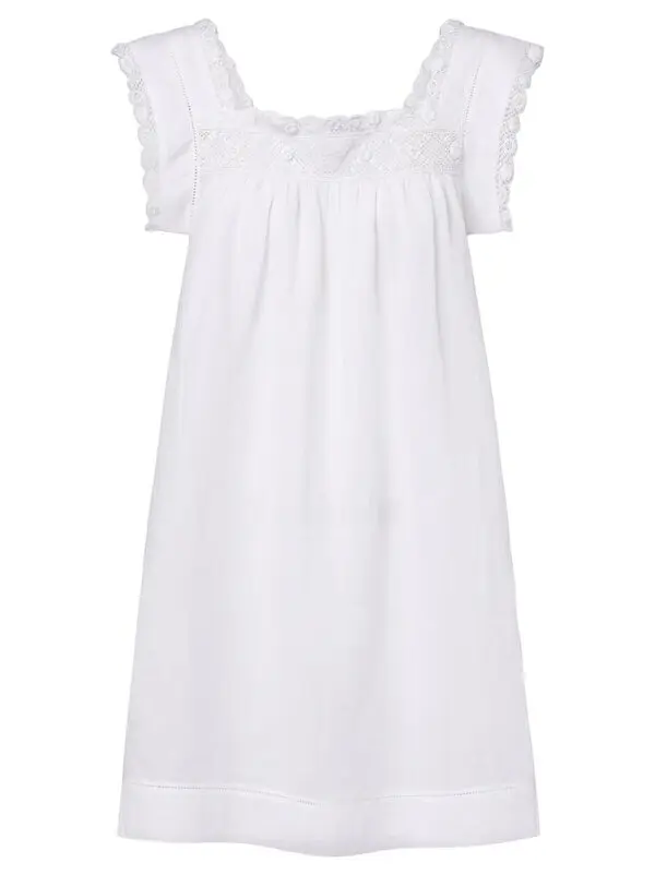 DÔEN Almada Lace-trimmed Ramie Mini Dress - White