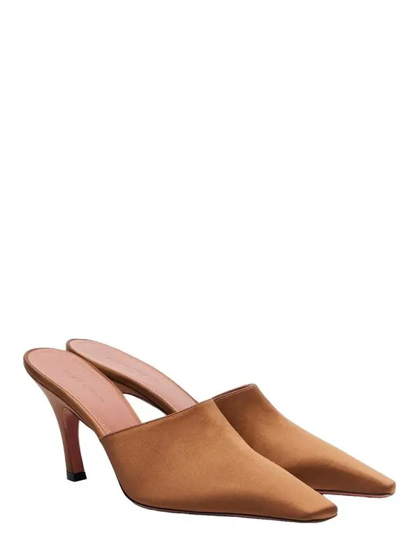 Amina Muaddi Jamie Leather Mules - White