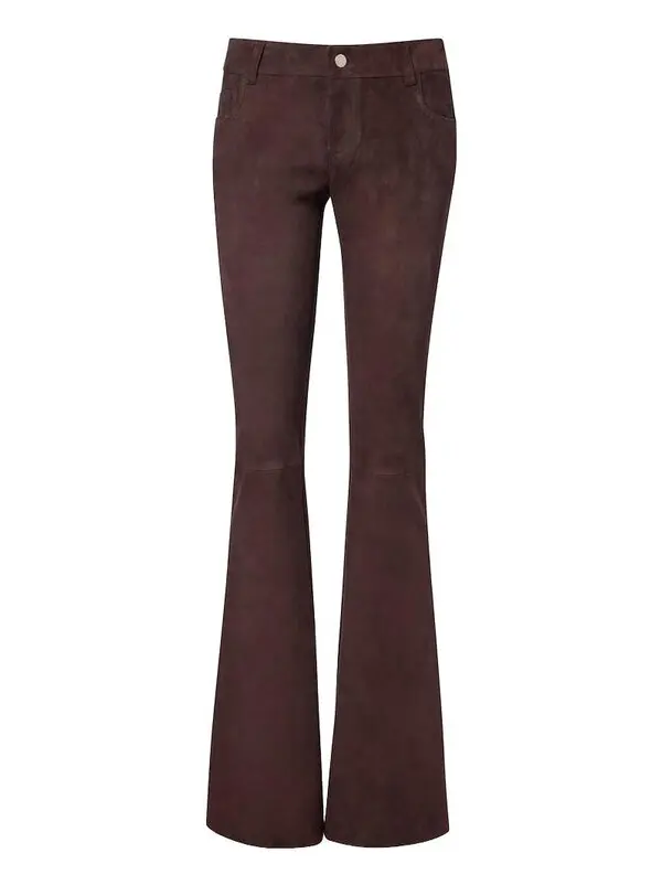 Stouls Pawlonia Suede Flared Trousers - Brown