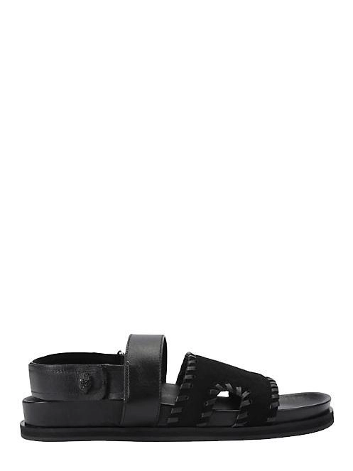 Kurt Geiger Baker Flat Leather Sandals - Black