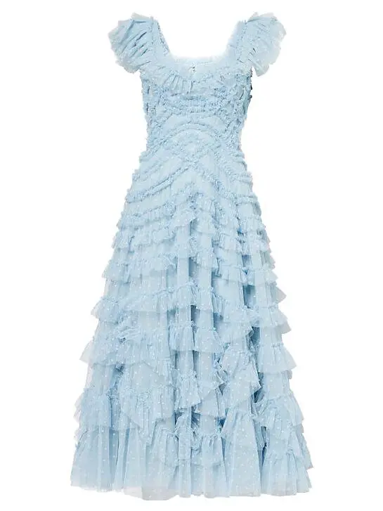 NEEDLE & THREAD Lola Backless Ballerina Tulle Dress - Aqua