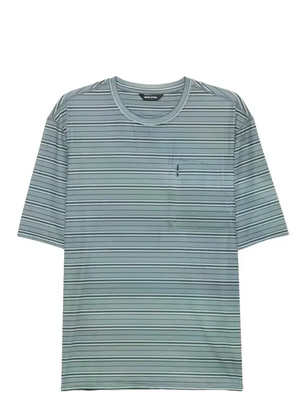 HIKING PATROL Striped Zip-pocket T-shirt - Green