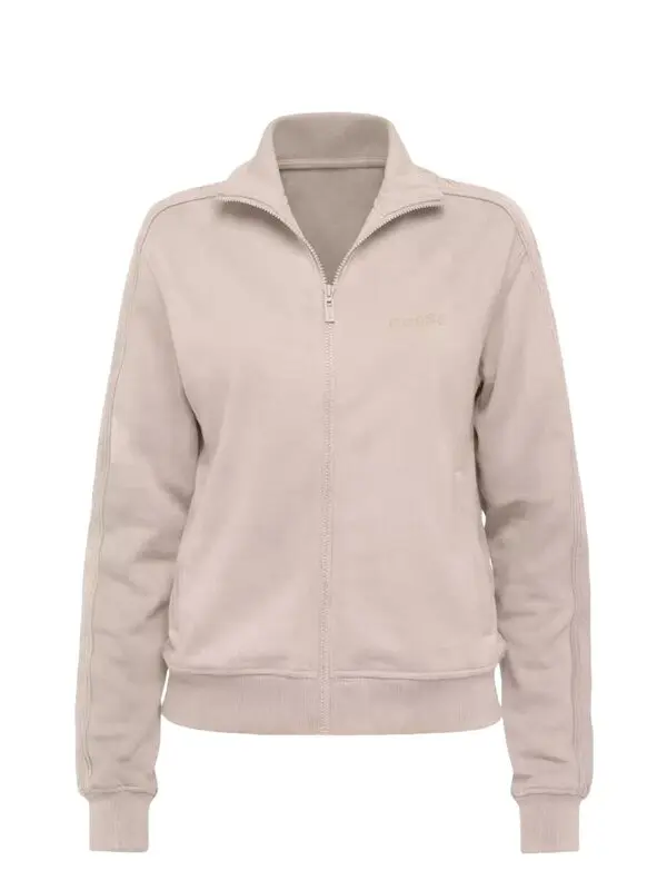Guess Zip Sweatshirt With Logo Detail - Neutrals