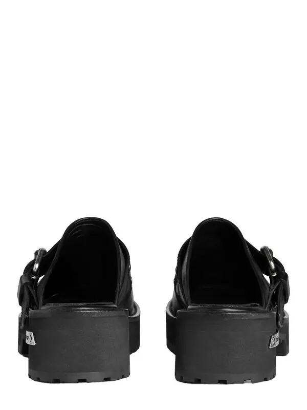 Balenciaga Buckle-strap Leather Mules - Black