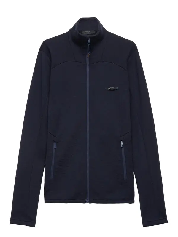 Prada Cashmere Cardigan With Zip Closure - Navy