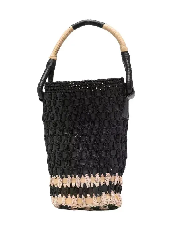 ALYSI Bucket Bag With Contrast Trim - Black