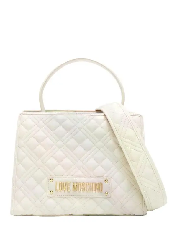 Moschino Logo-lettering Quilted Tote Bag - Neutrals