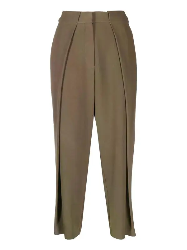 Balmain Pleated High-waisted Trousers - Brown