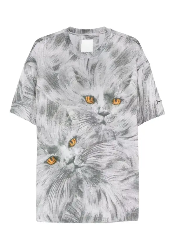 Givenchy Cat-print T-shirt - Grey