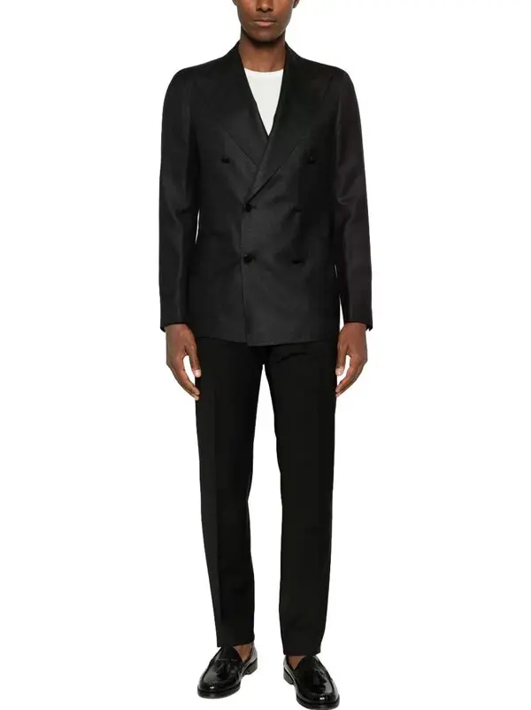Tagliatore Double-breasted Peak-lapels Blazer - Blue