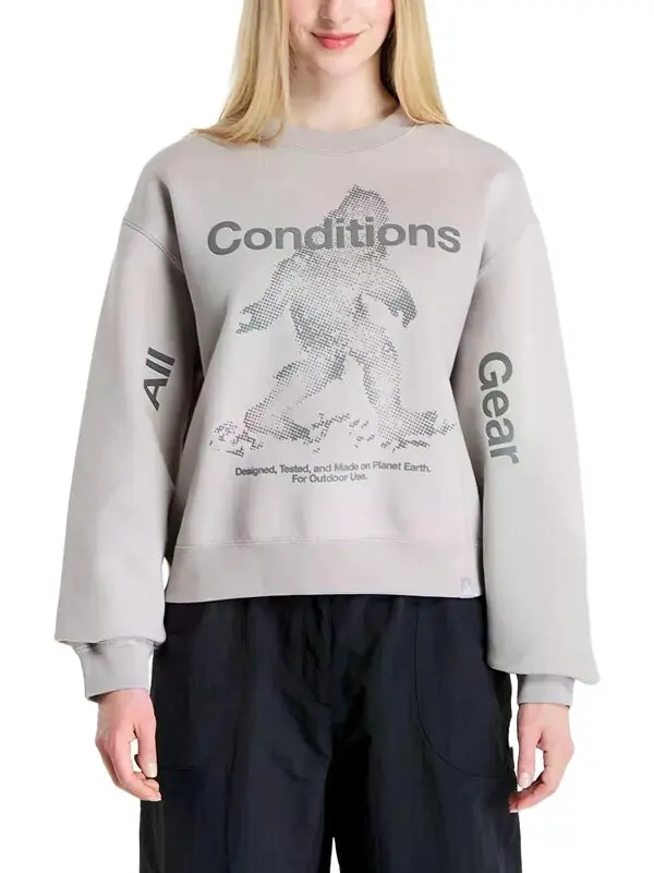 Nike Graphic Print Crew Neck Sweatshirt - Grey