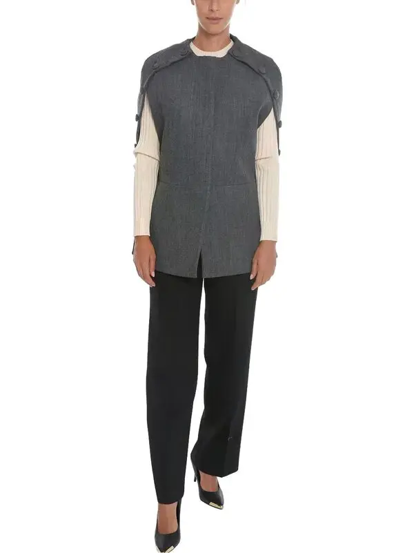JIL SANDER Button-detailing Cape Jacket - Grey