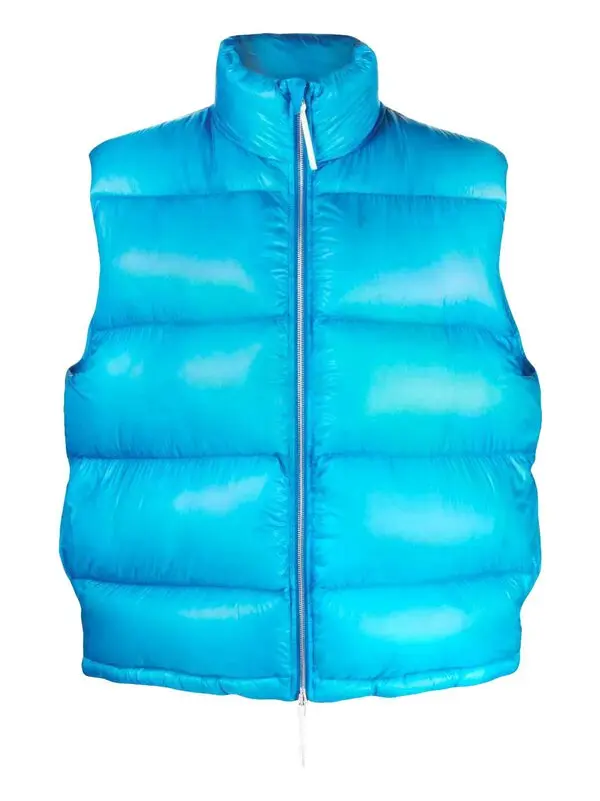 JIL SANDER Logo-patch Ripstop Down Gilet - Blue
