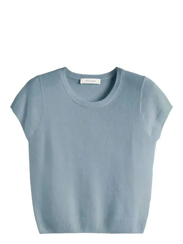 Chinti & Parker Cashmere Round Neck T-shirt - Blue
