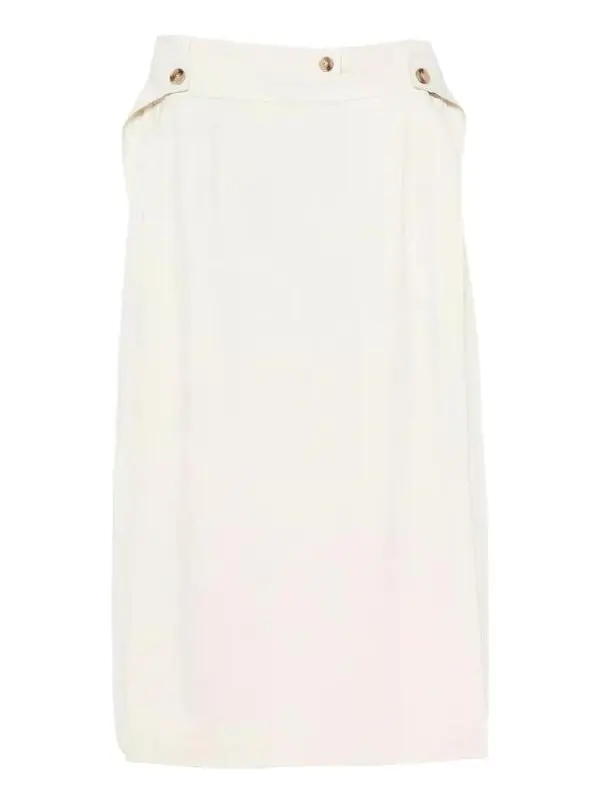 LITKOVSKA Button-tab Midi Skirt - Neutrals