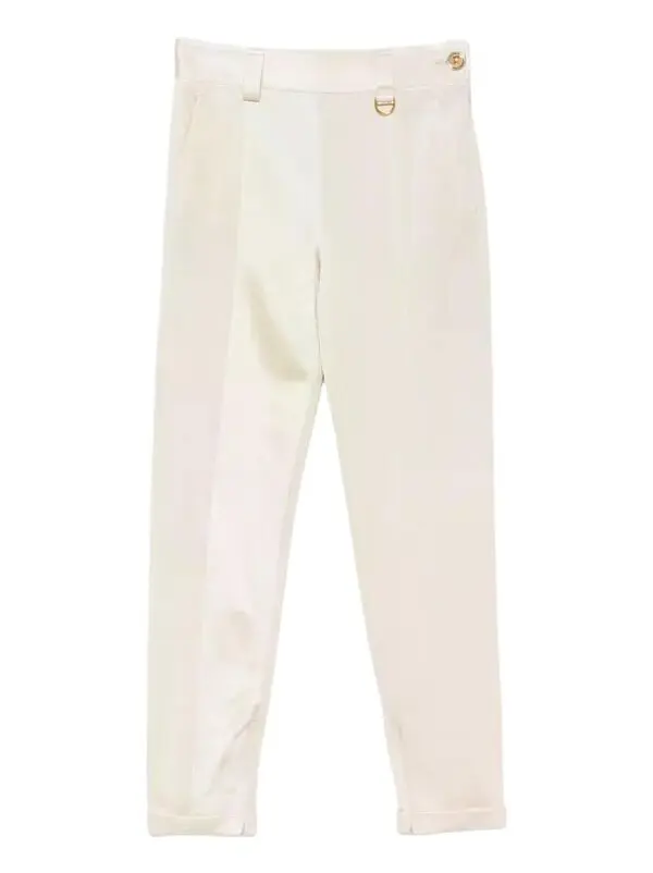 Chloé Satin-finish Trousers With D-ring - Neutrals