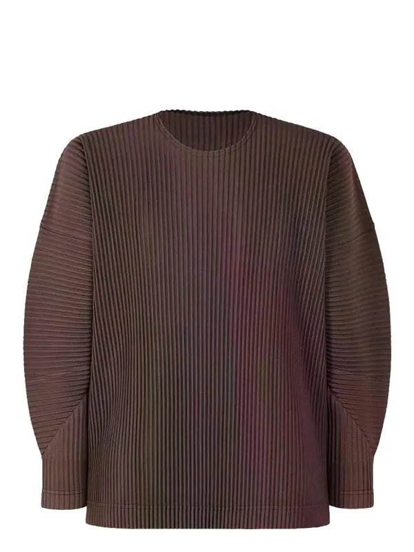 Issey Miyake Pleated Long-sleeve T-shirt - Brown