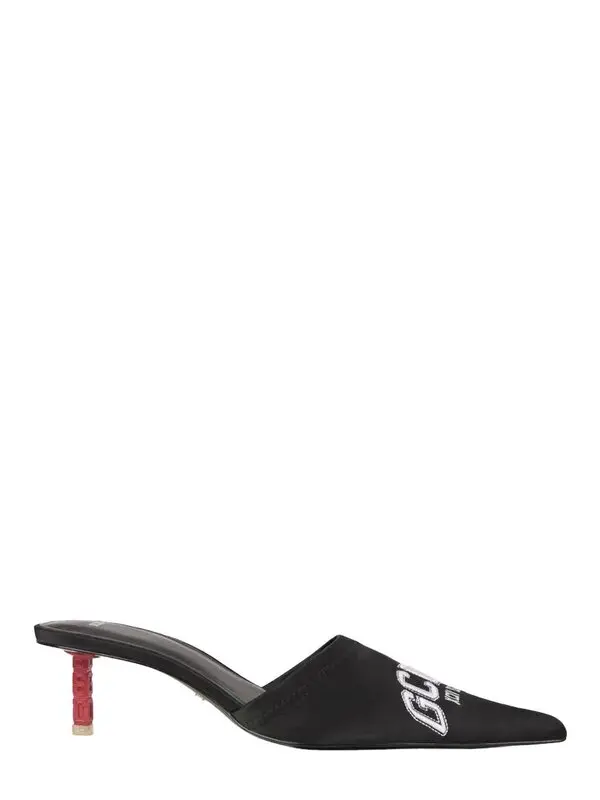 Gcds Logo-embroidered Pointed Toe Mules - Black